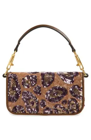 Valentino Garavani Small Loco Sequin Silk Shoulder Bag - Blue Multi