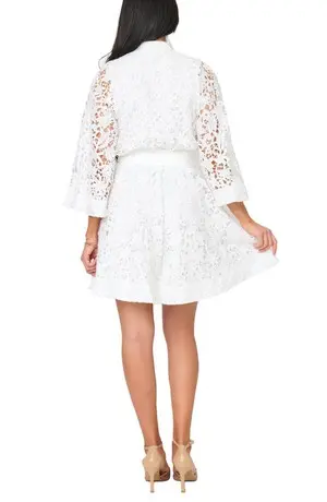GIBSONLOOK Lace Tie Belt Dress