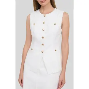 ZOE AND CLAIRE Button-up Vest - Ivory