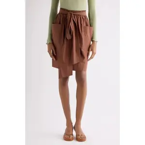 Chloé Tie-waist Cotton Poplin Skirt