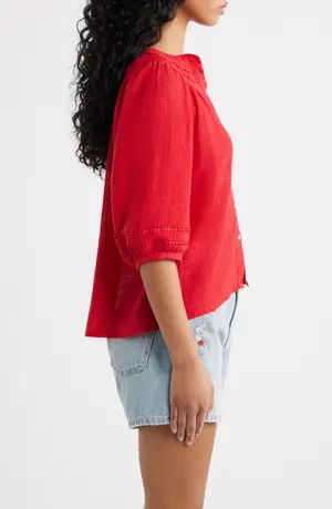 Rails X Giadzy Theia Button-up Top - Tomato