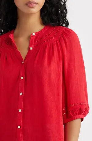 Rails X Giadzy Theia Button-up Top - Tomato
