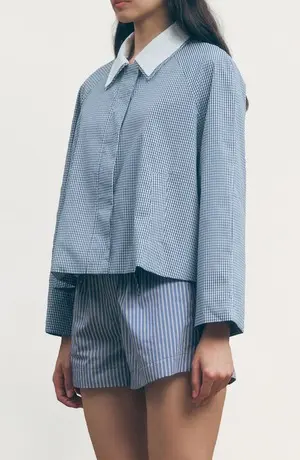 MAUDE CLUB Milton Cotton Gingham Jacket
