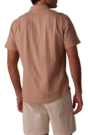 THE NORMAL BRAND Freshwater Everyday Short Sleeve Button-up Shirt - Flax