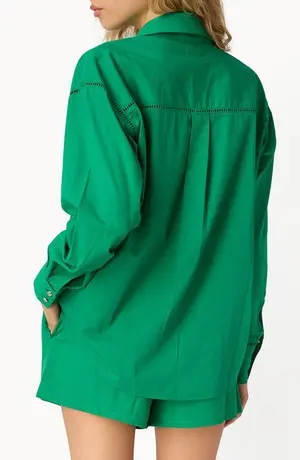 Cami Nyc Sumayya Oversize Ladder Stitch Cotton Button-up Shirt