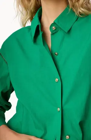 Cami Nyc Sumayya Oversize Ladder Stitch Cotton Button-up Shirt