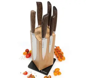 ZASSENHAUS Magnetic Spinning Wood Knife Block For Counter