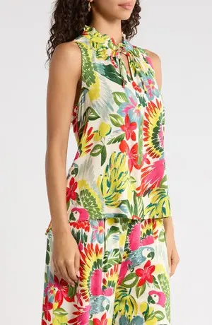 SUGARLIPS Sleeveless Split Neck Top