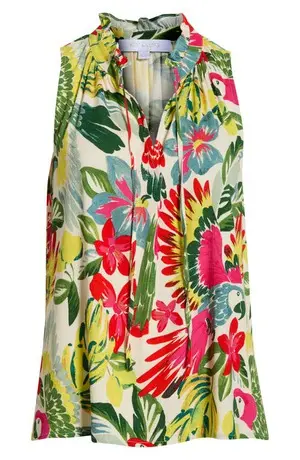 SUGARLIPS Sleeveless Split Neck Top