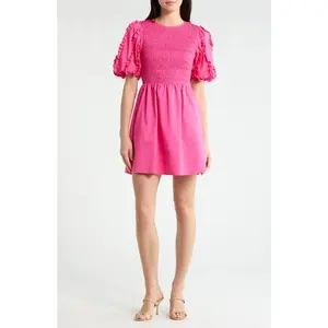 SUGARLIPS Riana Ruffle Smocked Mini Dress