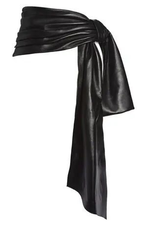 Chloé Bow Leather Wide Belt Black