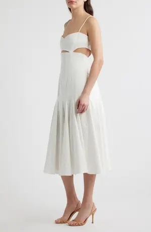 Black Halo Erica Cutout Midi Dress - White