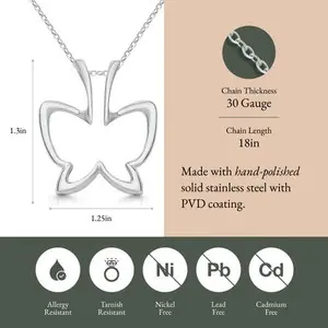 EMILY C Butterfly Ring Holder Stainless Steel Necklace