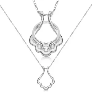 EMILY C Scallop Ring Holder Sterling Necklace - Silver