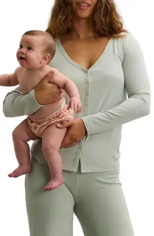 Hatch Collection Ribbed Nursing Cardigan - Sage