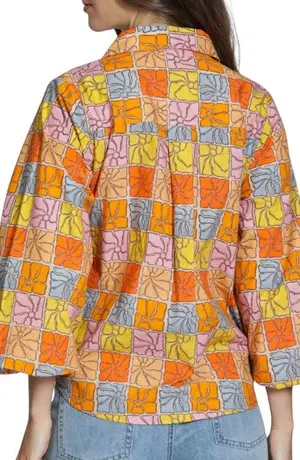 APNY Printed Cotton Button-up Shirt - Yellow Multi
