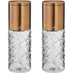 CILIO Cristallo Salt Or Pepper Mill 2 Piece Set - Copper