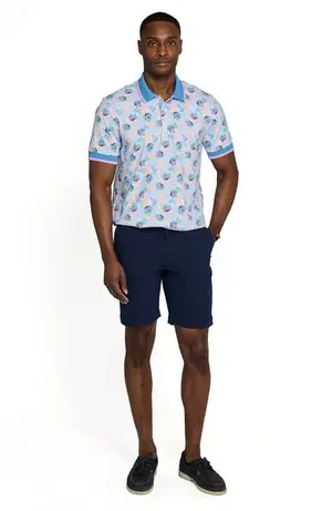 CON.STRUCT Slim Fit Coral Cluster Polo Short Sleeve Shirt - Multi