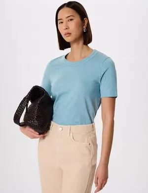 Whistles Rosa Trim T-shirt - Blue