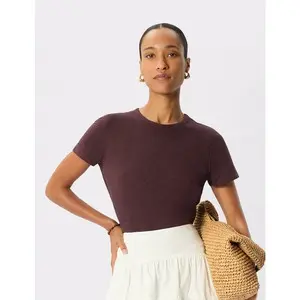 Whistles Posie Double Trim T-shirt - Plum