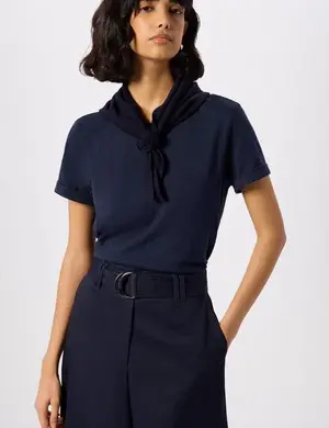 Whistles Emily Ultimate Short Sleeve T-shirt - Navy