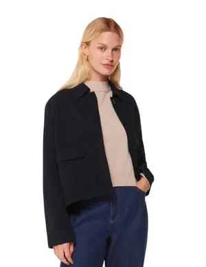 Whistles Marie Boxy Casual Jacket - Washed Black