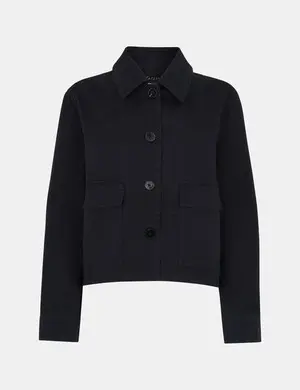 Whistles Marie Boxy Casual Jacket - Washed Black