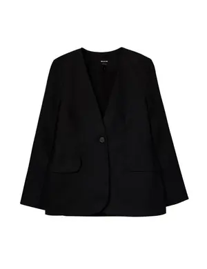Whistles Collarless Linen Blazer