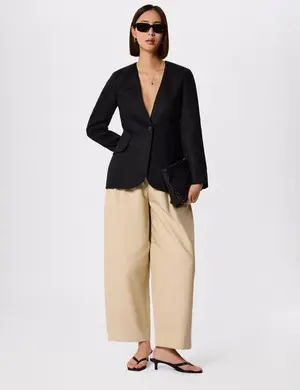 Whistles Collarless Linen Blazer