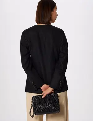 Whistles Collarless Linen Blazer