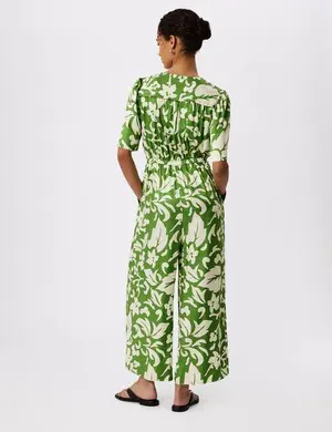 Whistles Floral V-neck Belted Jumpsuit - Grn/multi