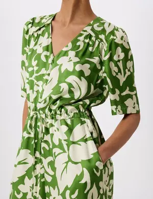 Whistles Floral V-neck Belted Jumpsuit - Grn/multi