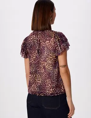 Whistles Orchid Print Dobby Top - Purp/multi