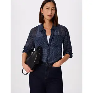 Whistles Grid Print Shirt - Navy/multi