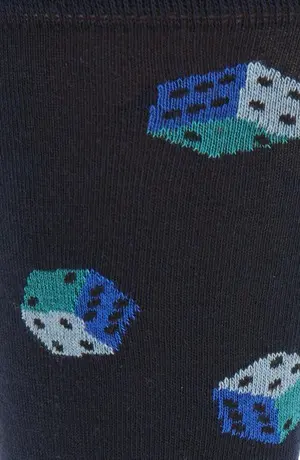 Paul Smith Dice Cotton Blend Dress Socks - Navy
