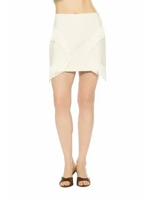 ALEXIA ADMOR Lior Fringe Mini Skirt - Ivory