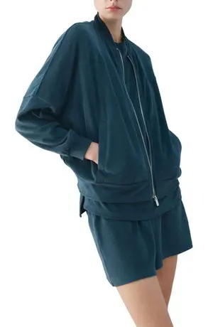 Mango Cotton-blend Terry Bomber Jacket