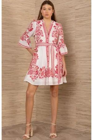Hale Bob Maxwell Linen Dress - Red