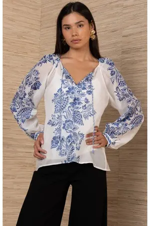 Hale Bob Princess Voile Top - Blue