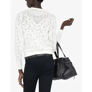 Zadig&Voltaire Manala Pointelle Cotton Cardigan - Eggshell