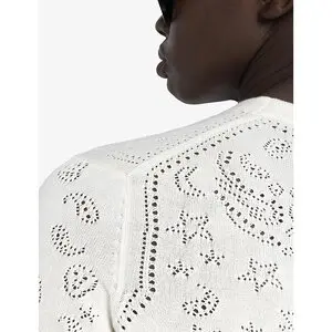 Zadig&Voltaire Manala Pointelle Cotton Cardigan - Eggshell