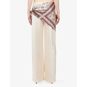 REFORMATION Gale Detachable-scarf Satin Trousers