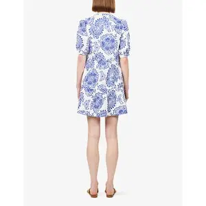 ME+EM Floral Lace-trim Cotton Mini Dress