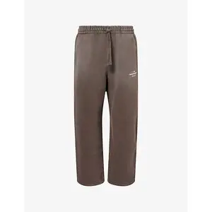 THE COUTURE CLUB Spray-wash Logo-print Cotton Jogging Bottoms - Brown