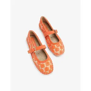 Kurt Geiger Noma Raffia Ballet Flats - Orange