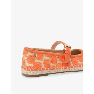 Kurt Geiger Noma Raffia Ballet Flats - Orange
