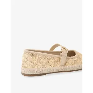 Kurt Geiger Noma Raffia Ballet Flats - White/comb