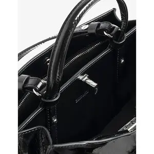 Zadig&Voltaire Jack Branded Patent-leather Handbag - Black