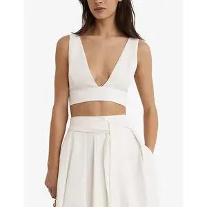 REISS Simone Tie-back Cropped Top