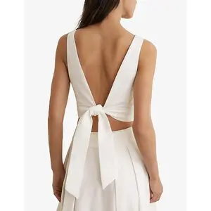 REISS Simone Tie-back Cropped Top